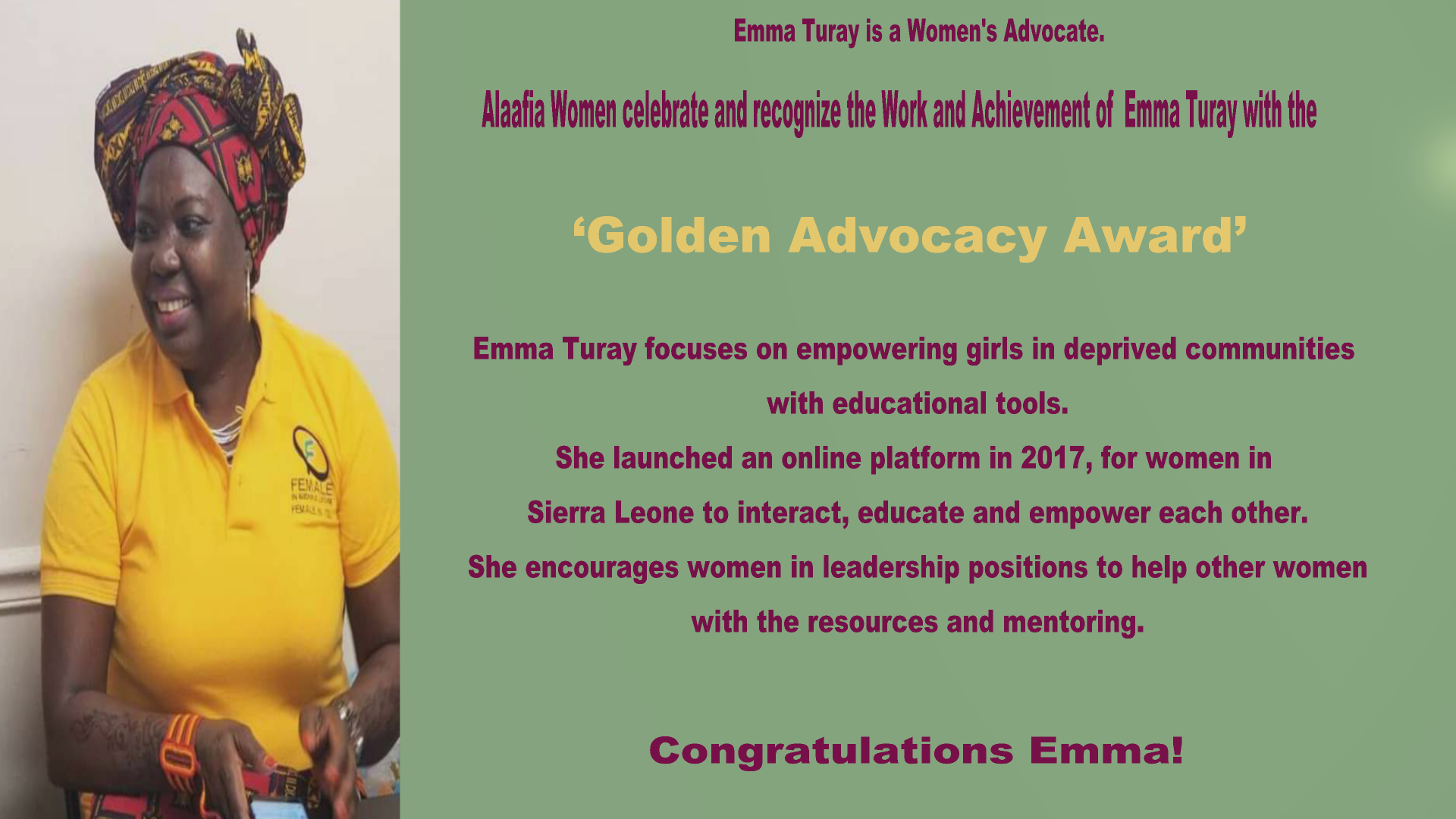 Golden Advocacy Award